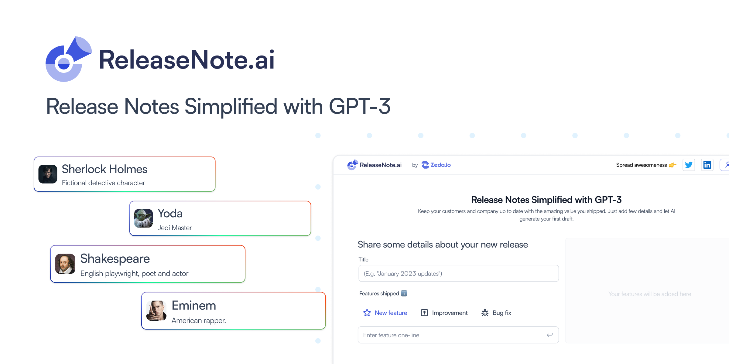 Releasenote.ai - Release Notes Simplified with GPT-3
